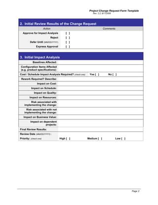 Change Request Form Template DOC