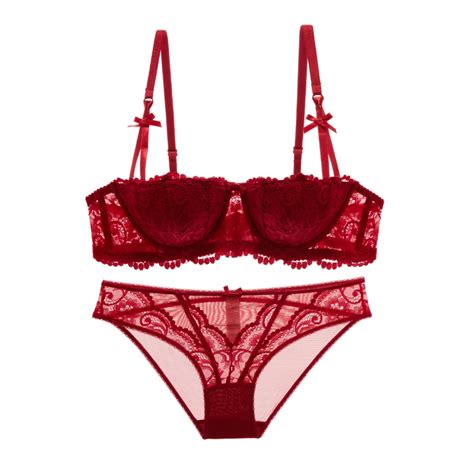 Ropa Interior De Encaje Para Mujer Conjunto De Sujetador Cómodo Acolchado Y Sexy Bragas De