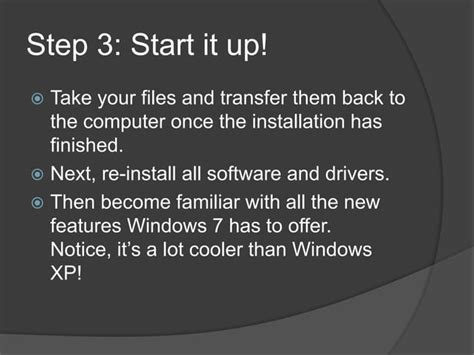 Installing Windows 7 Ppt