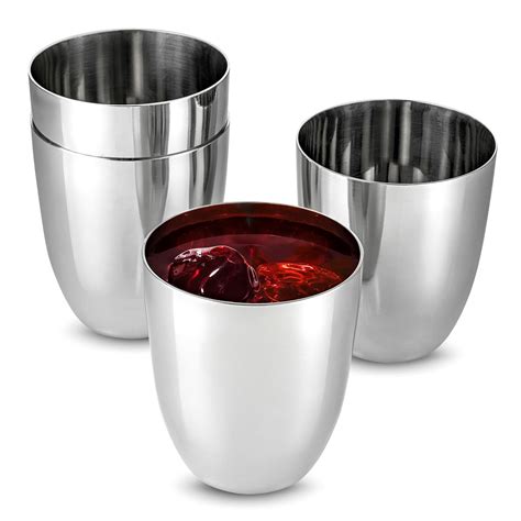 Finedine Unbreakable Stainless Steel Drinking Glasses Mirror Polished Bpa 696232345844 Ebay