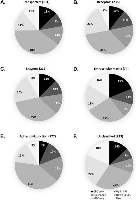Pie Charts Showing The Differential Expression Of Proteins In Cpcs And