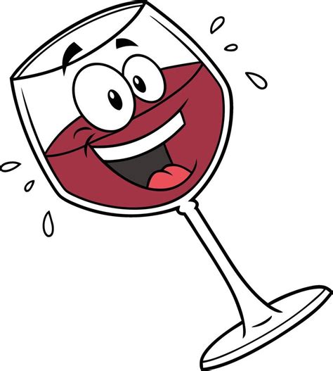 Red Wine Glass Funny 57043718 Vector Art At Vecteezy