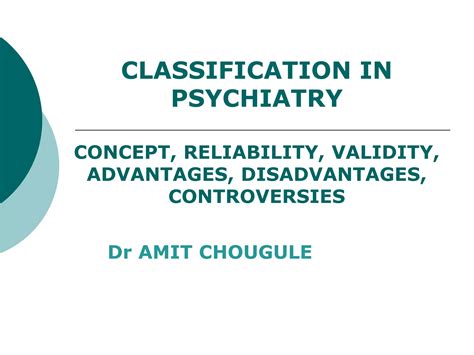 Classification Of Psychiatric Disorders Pptx