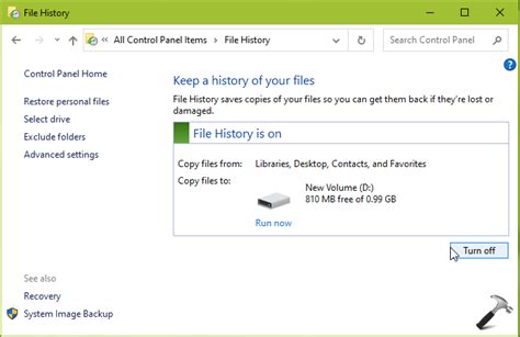 How To Change File History Drive In Windows