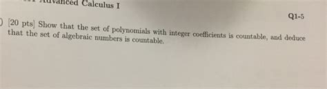 Solved Show That The Set Of Polynomials With Integer Chegg Com