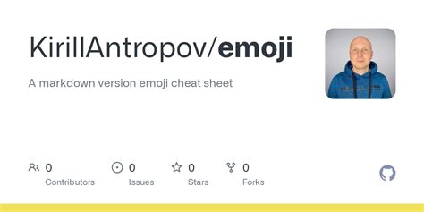 Github Kirillantropovemoji A Markdown Version Emoji Cheat Sheet