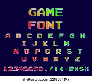Pixel Arcade Game Style Font Design Stock Vector Royalty Free Shutterstock