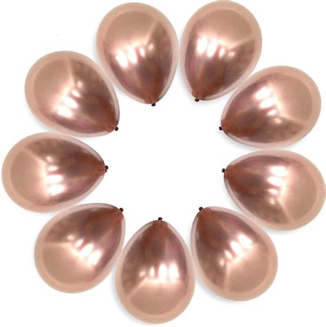 10 Ballonnen Chrome Rose Goud Feest Balonnen Party Metalic Decoratie