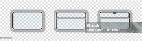 기차와 지하철 창 내부 지하철의 인테리어 기차의 마차의 창 통근 및 시외 철도 전송아이콘 투명 한 배경에 격리 된 여행 금속