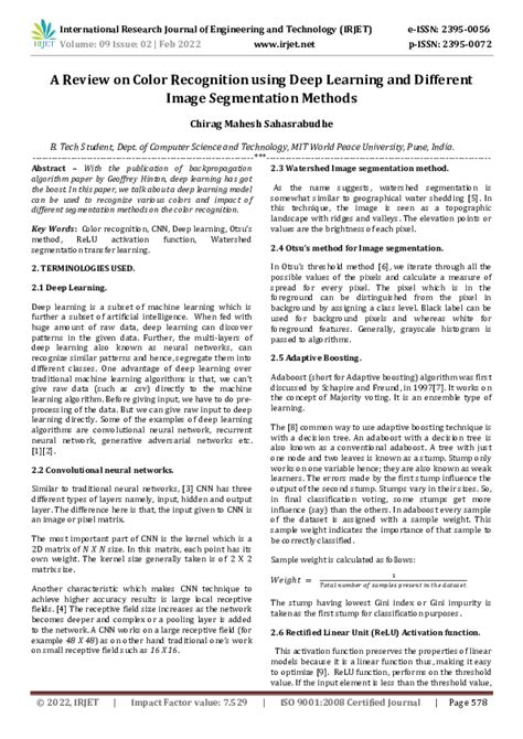 pdf a review on color recognition using deep learning and different