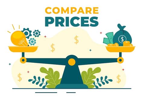 Compare Prices Vector Illustration Of Inflation In Economy With Price