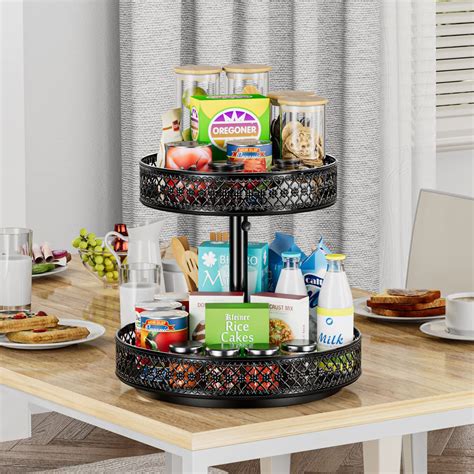 2 Tier Lazy Susan Cabinets Heavy Duty Multi Function Kitchen