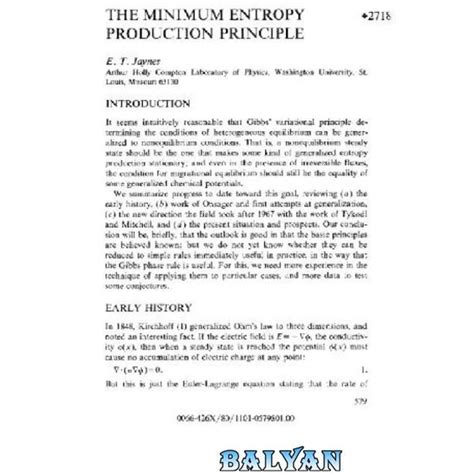 خرید و قیمت دانلود کتاب Minimum Entropy Production Principle ترب