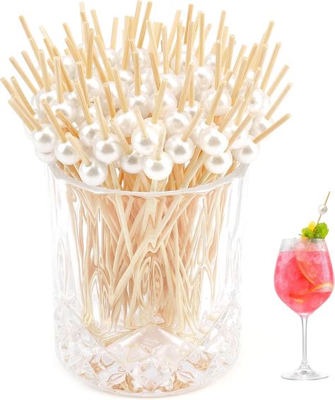 Cocktail Picks Flavored Toothpicks 150pcs White Pearl