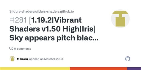 1192vibrant Shaders V150 Highiris Sky Appears Pitch Black When Default Skybox Is Turned
