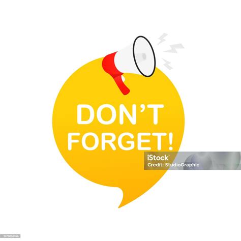 말풍선 아이콘을 잊지 마세요 흰색 배경에 격리 사업 개념입니다 확성기 마케팅 및 광고와 경고 배너 벡터 그림 0명에 대한 스톡 벡터 아트 및 기타 이미지 Istock