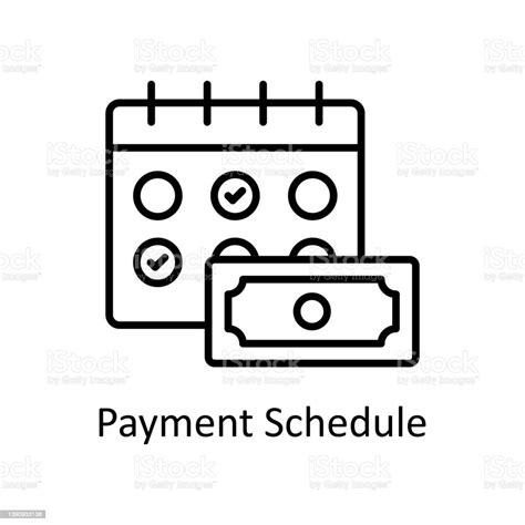 Payment Schedule Vector Outline Icon For Web Isolated On White