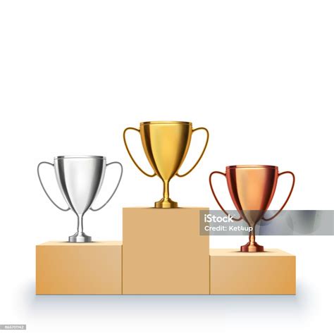 우승자 배경입니다 수상 연단에 트로피 컵입니다 벡터 일러스트 레이 션 1위에 대한 스톡 벡터 아트 및 기타 이미지 1위 3위 3차원 형태 Istock