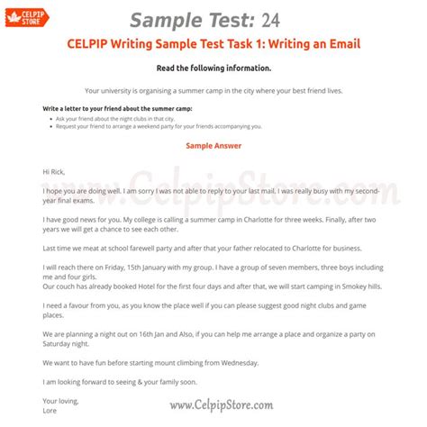 Celpip Writing Task 1 Template