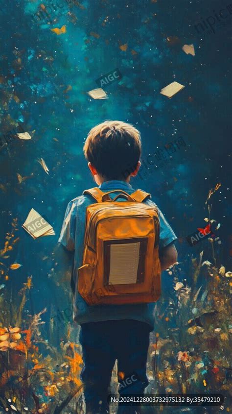 Ai创作图背红色书包的孩童 背影童年 童年背影 背书包的小男孩 孩童背影 男孩背影 小朋友背影 背着书包上学的小孩 唯美小男孩插画 小孩背影 小学生背影 小男孩的背影 少年背影 上学背影 背影