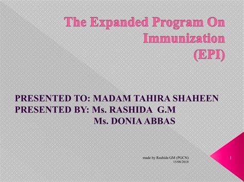 The Expanded Program On Immunization Pptx