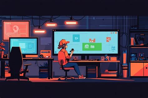 Video Game Developer Concept Illustration Premium Ai Generated Image