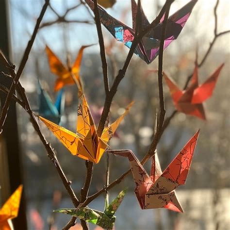 Free Colorful Origami Cranes Image Origami Cranes Colorful