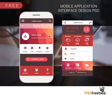 mobile home screen ui design free psd download psd