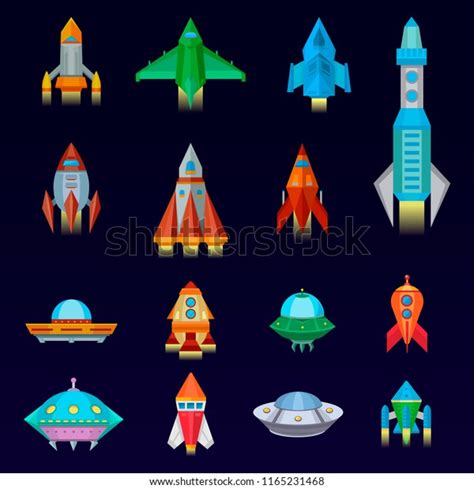 Rocket Vector Spaceship Spacecraft Spacy Ufo เวกเตอร์สต็อก ปลอดค่าลิขสิทธิ์ 1165231468