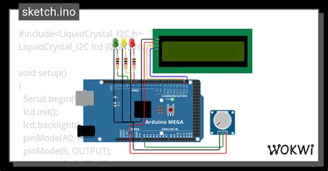 3 Led Lcd I2c Potentiometer Wokwi Esp32 Stm32 Arduino Simulator