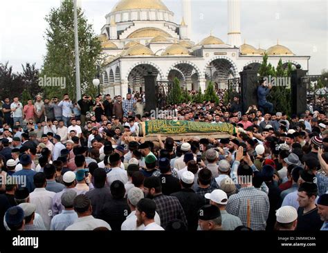 Chechens Attend The Funeral Of Yusup Temirkhanov Convicted Of The