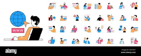 Programming Concept With Character Situations Mega Set In Flat Web