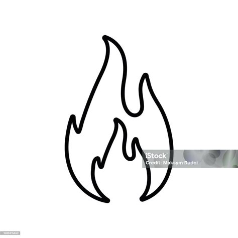 Ikon Garis Api Vektor Logo Api Ilustrasi Stok Unduh Gambar Sekarang