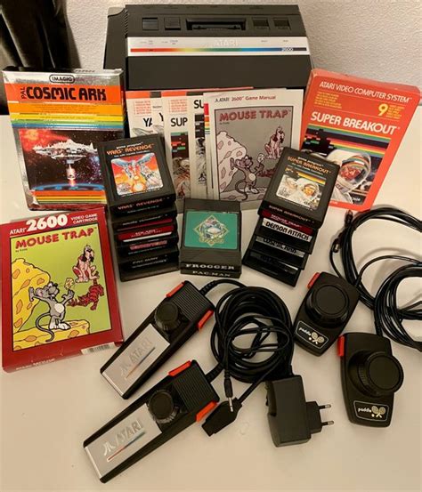 Atari 2600 Jr Including 2 Joysticks Paddle Controllerset And 13 Games 3x Cib Video Game