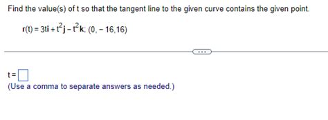 Solved Find The Value S Of T So That The Tangent Line To Chegg Com