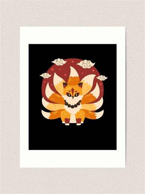 Kyuubi Nine Tails Yokai Akatsuki Kitsune Art Print For Sale By Senpaibunny Redbubble
