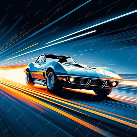 Premium Vector Portrait Chevrolet Corvette Stingray Vector Art