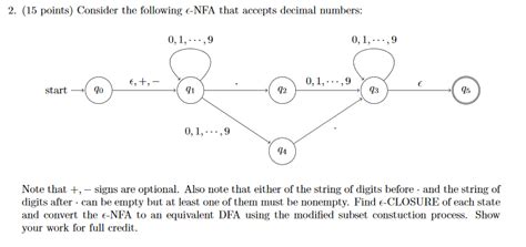 solved 2 15 points consider the following e nfa that
