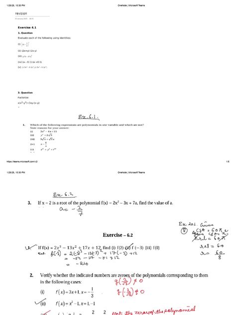25th Jan Revision Polynomials Pdf