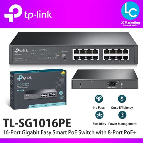 Tp Link Tl Sg Pe Port Gigabit Easy Smart Switch With Port Poe Years Warranty
