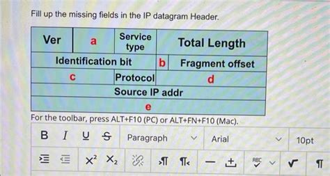 solved fill up the missing fields in the ip datagram header