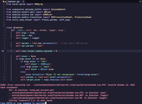 E5108 Error Executing Lua Msitepackpackeroptaerialnvimluaaerialwindowlua273