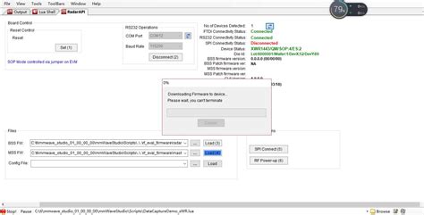 DCA1000EVM IWR1443BOOST MmWave Studio Cannot Download Firmware To Device Sensors Forum