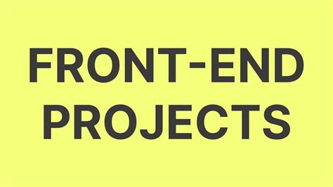 Front End Projects Tsbsankara Youtube