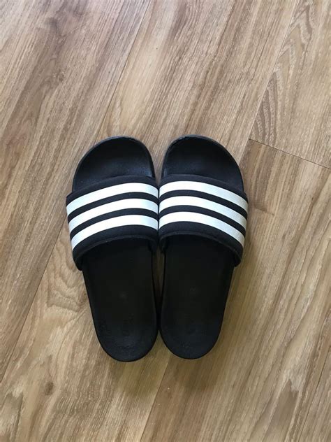Adidas Foam Slides Black Mens Fashion Footwear Flipflops And Slides On Carousell