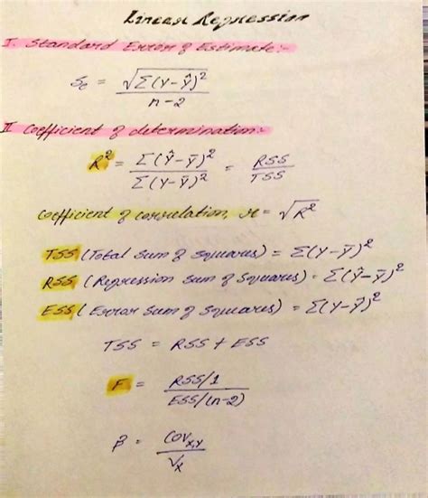 Linear Regression Formulas Pdf