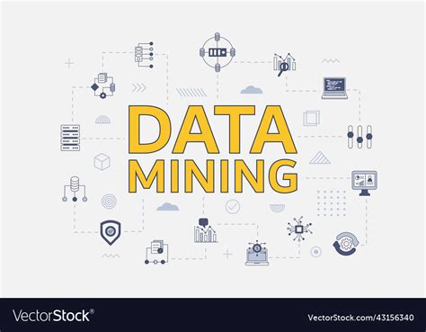 Data Mining Concept With Icon Set Big Word Vector Image