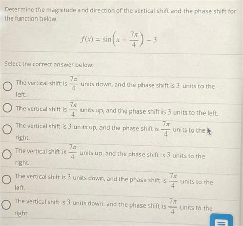[answered] Determine The Magnitude And Direction Of The Vertical Shift Kunduz