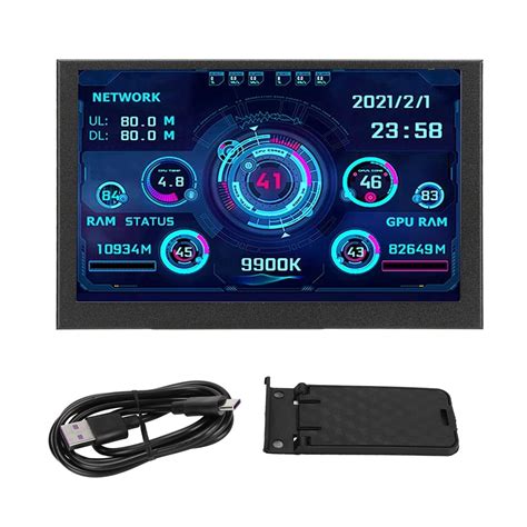 PC CPU Data Monitor In IPS USB C TYPE C For AIDA Temperature Display PC CPU GPU RAM Data