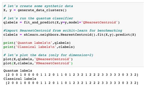 An Example Of A Jupyter Notebook That Runs The Quantum Nearest Centroid Download Scientific